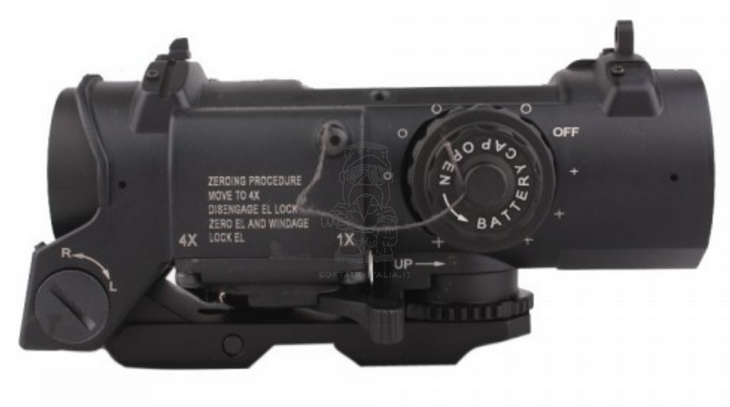 Specter Elcan Type 1x - 4x Red Dot Miltary Red - Green Target by Big D