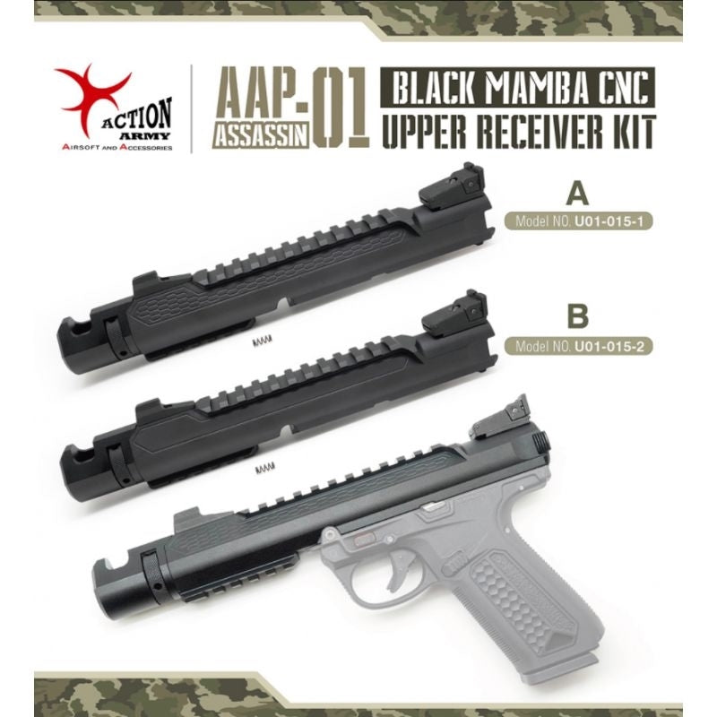 Action Army AAP01 "Assassin" "Black Mamba" CNC Upper Receiver Kit A by