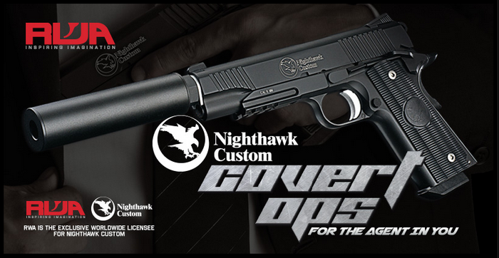 Nighthawk 1911 Custom Covert Ops Full Metal Co2 BlowBack Scritte e Log